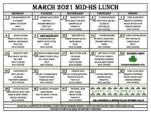 March Lunch Menu (2) - China Middle